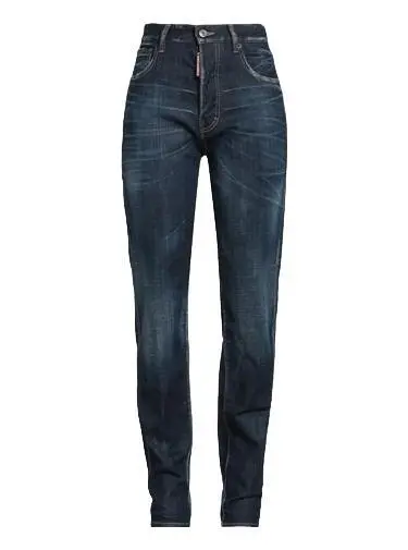 Dsquared2 Skinny Jeans With Leather Trims - Blue