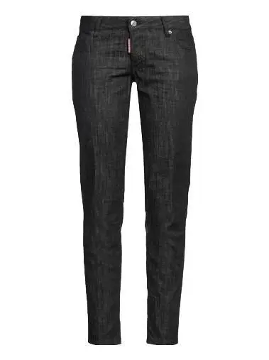 Dsquared2 Jeans In Cotton, Elastane, And Calfskin - Black