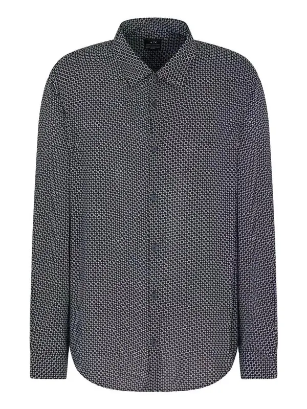 Armani Exchange Geometric-pattern Shirt - Black
