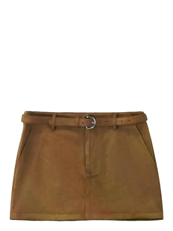 B+AB Belted Pocket Mini Skirt - Brown