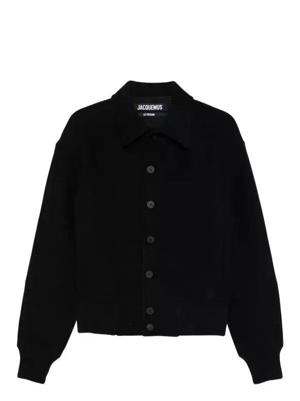 Jacquemus Button-fastening Ribbed Hem Jacket - Black
