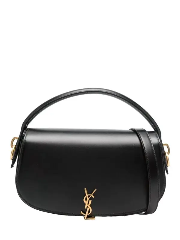 Saint Laurent Logo-plaque Curved Shoulder Bag - Black