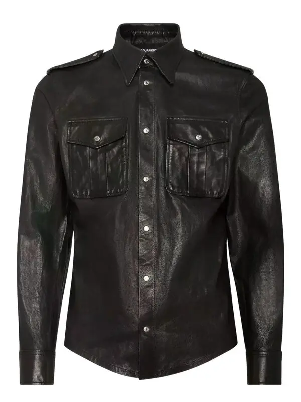 Dsquared2 Leather Shirt - Black