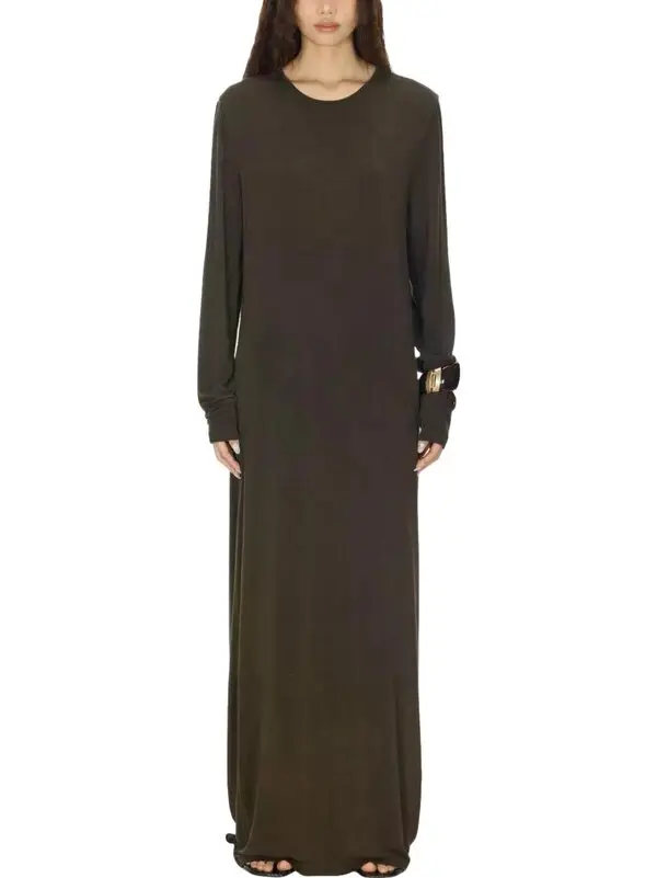 UMA WANG Dea Tie-back Maxi Dress - Brown