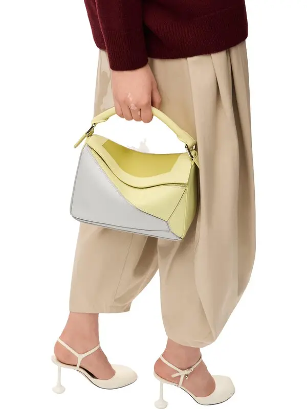 Loewe Small Puzzle Bag - Pale Grey/light Citrine