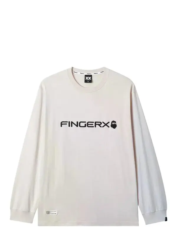 FINGERCROXX Logo-embroidered Long-sleeve T-shirt - White