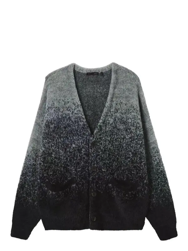 FIVE CM Ombre-effect Buttoned Cardigan - Grey