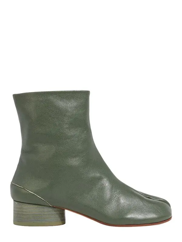 MAISON MARGIELA Tabi Leather Ankle Boots - Grey Green