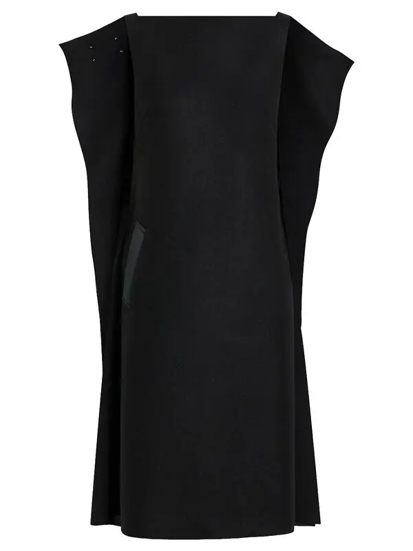 MAISON MARGIELA Draped Wool-felt Midi Dress - Black
