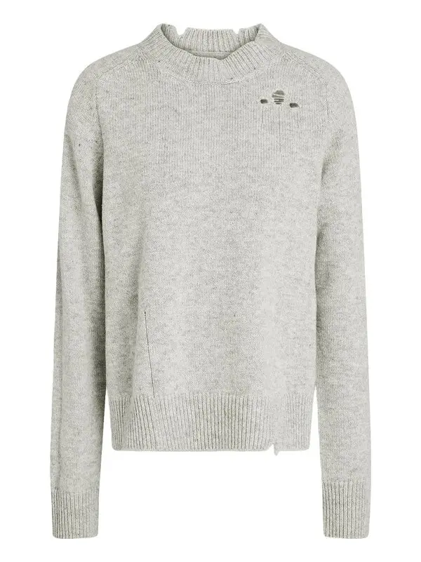 MAISON MARGIELA Distressed Wool-blend Sweater - Light Gray