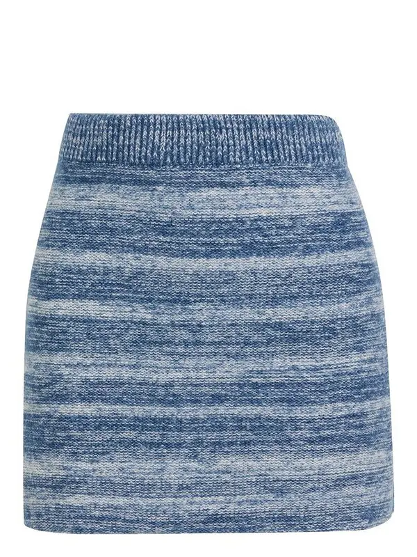 THE ELDER STATESMAN Nimbus Striped Mini Skirt - Blue