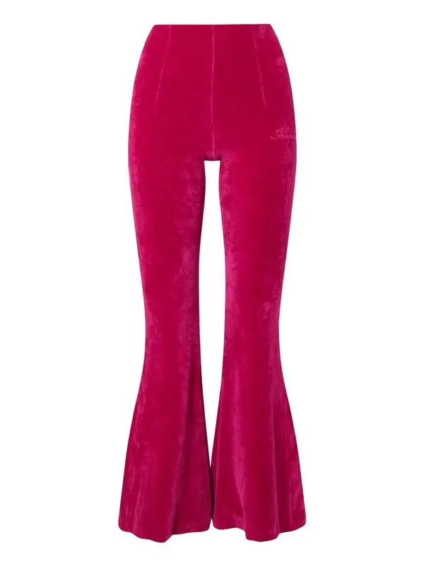 Amiri Stretch Cottonblend Velour Flared Leggings - Fuchsia