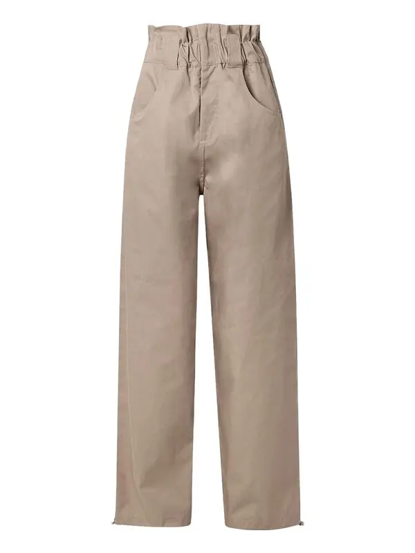 TOLU COKER Ruched Gabardine Cargo Pants - Sand