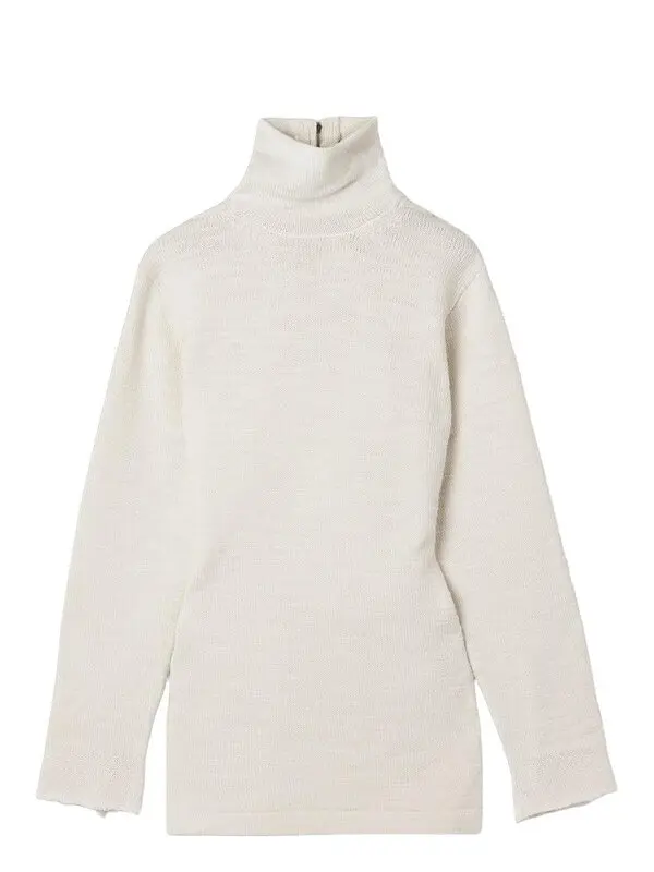 MAISON MARGIELA Wool-blend Turtleneck Cardigan - Ivory