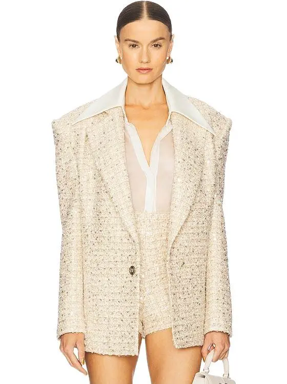 BRONX AND BRONCO Blake Sequin Blazer - Ivory