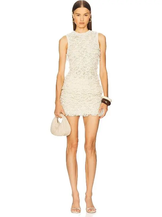 NASTYAMASHA Crochet Floral Mini Dress - Off White