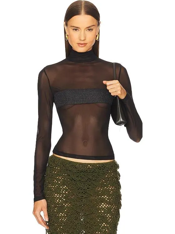 NASTYAMASHA Mesh Top - Black