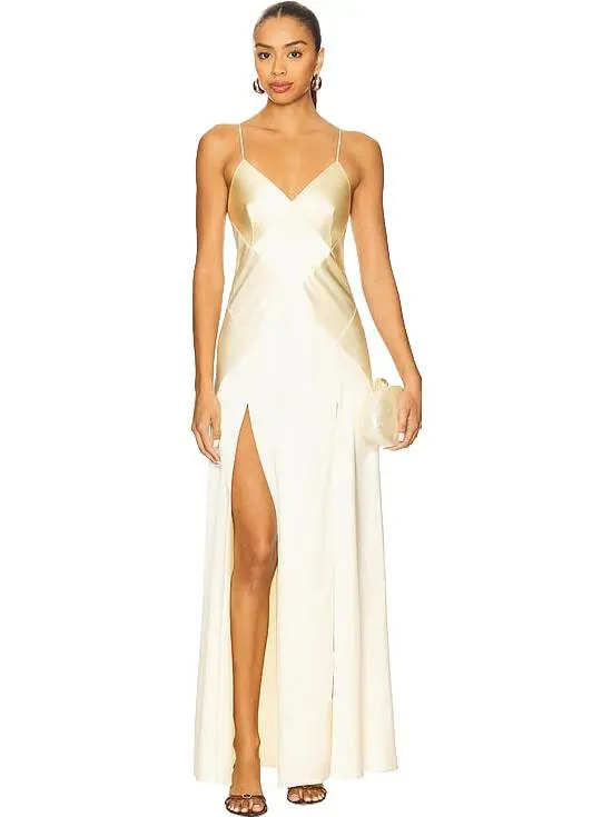 Bevza Rhombuses Dress - Creme Brulee