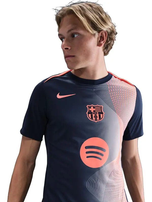 Nike Fc Barcelona Academy Pro Third Dri-fit Soccer Pre-match Top - Blue