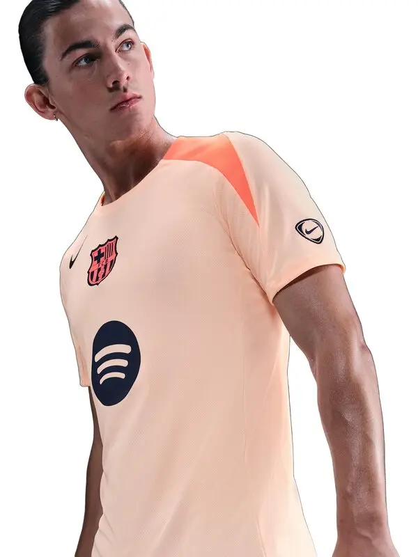Nike Fc Barcelona Strike Third Dri-fit Total 90 Soccer Knit Top - Orange