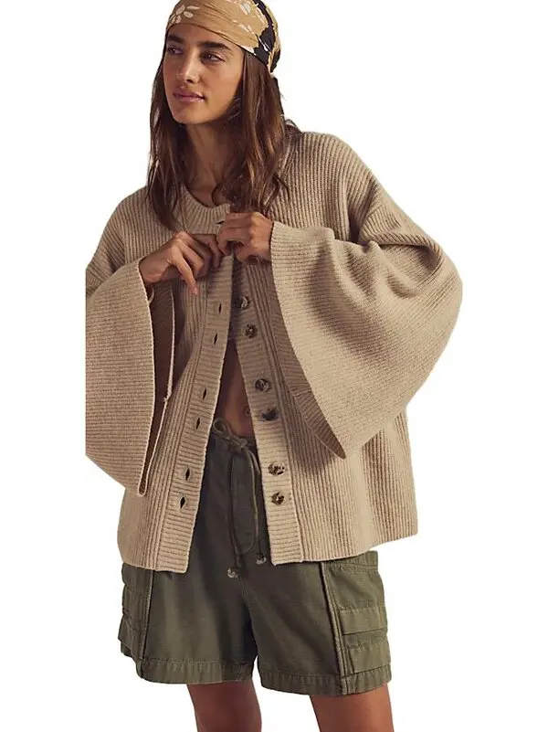 Free People Cape Cardigan - Birch