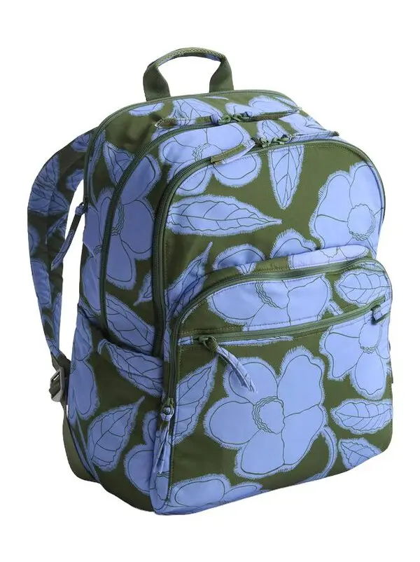 VERA BRADLEY Large Appliqué Floral Bancroft Backpack - Blue