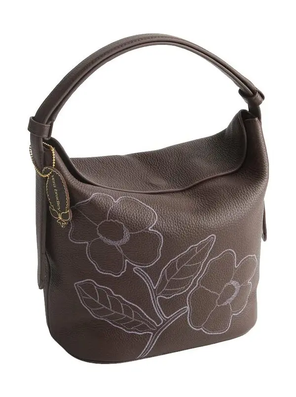 VERA BRADLEY Astoria Appliqué Floral Shoulder Bag - Brown