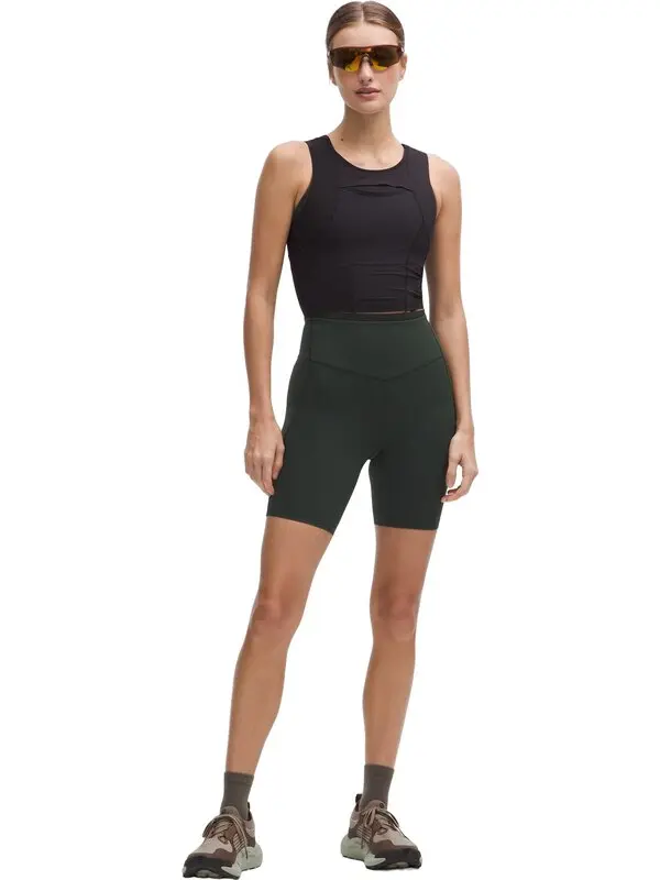 Lululemon Go Further Super-high-rise Race Short 7 - Rainforest Green