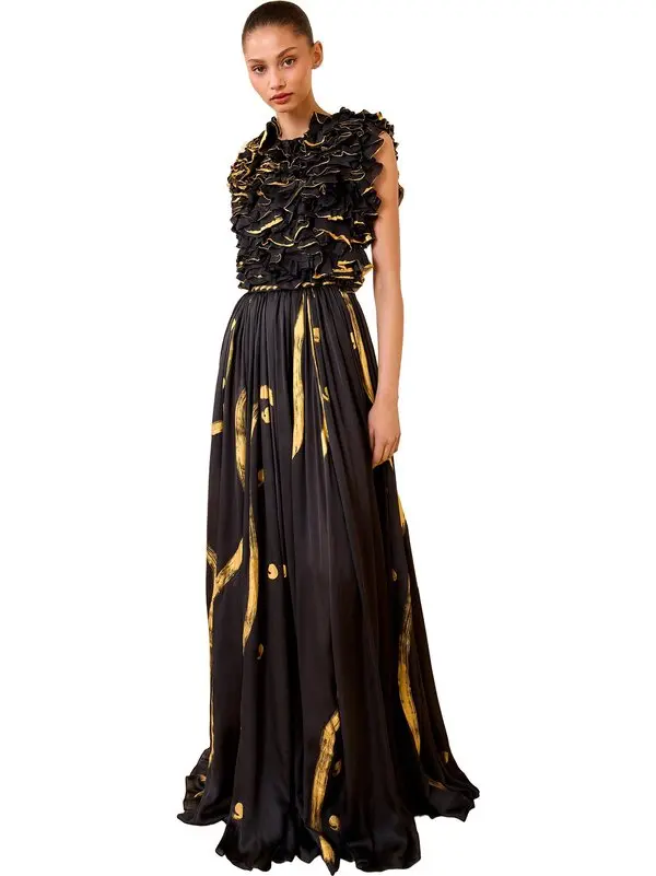 Ulla Johnson Byzantine Handpainted Silk Gown - Gild