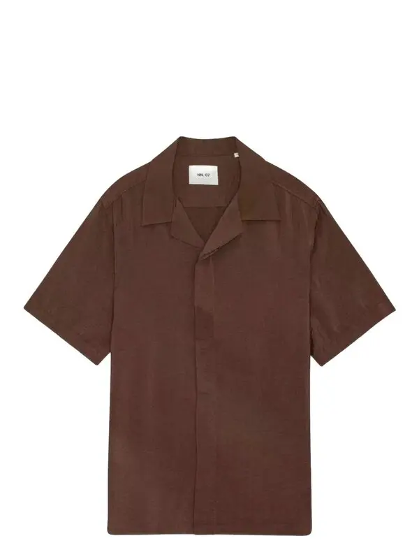 Nn07 Hank Revere-collar Short-sleeve Shirt - Brown