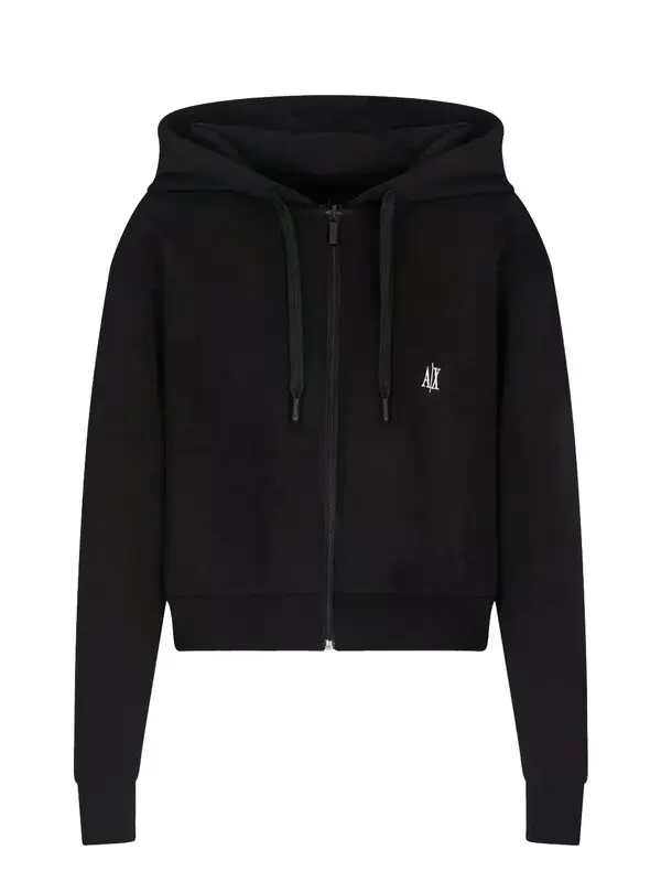 Armani Exchange Zip-up Hooded Jacket - Black