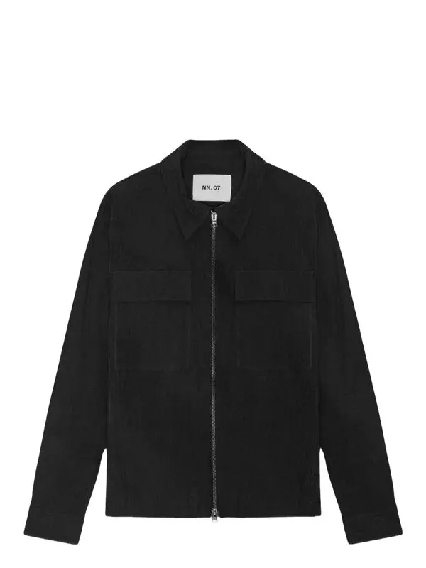 Nn07 Alban Zip-front Overshirt - Black