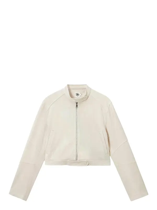 B+AB Cropped Zip-front Jacket - Neutrals