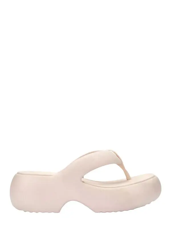 Melissa Free Fuzzy Platform Thong Sandals - Neutrals