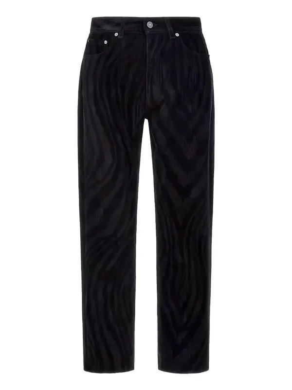 Roberto Cavalli Zebra-print Velvet Trousers - Black