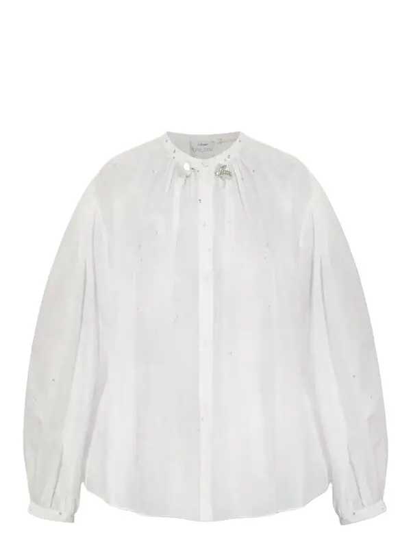 FORTE_FORTE Embellished Balloon Sleeve Shirt - White