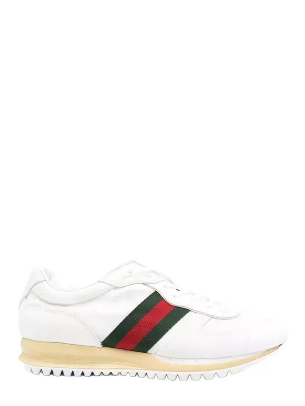 Gucci Leather Stripe Sneakers - White