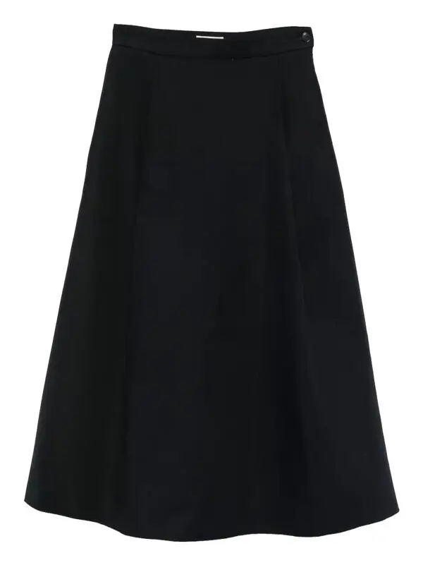Barena Venezia Pleated Skirt With Button Detail - Black