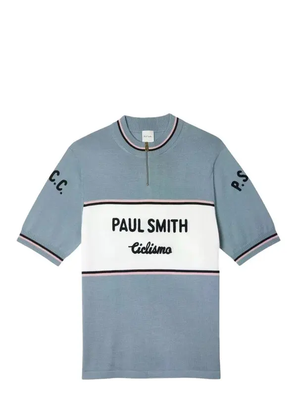 Paul Smith Cycling-panel Wool Sweater - Blue