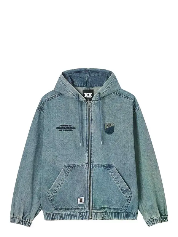 FINGERCROXX Hooded Denim Jacket - Blue