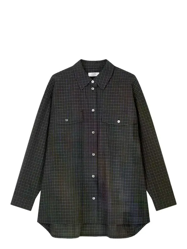 STUDIO TOMBOY Flap-pockets Checked Shirt - Blue