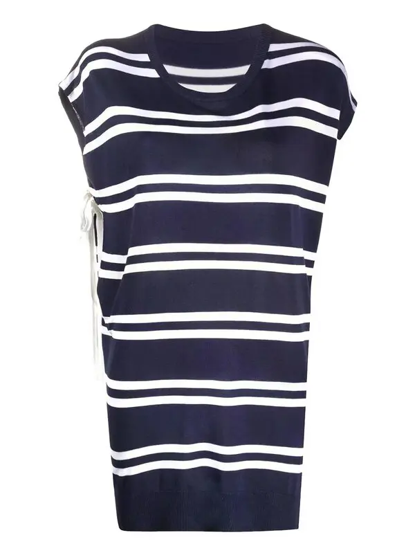 MAISON MARGIELA Striped Pattern T-shirt - Blue
