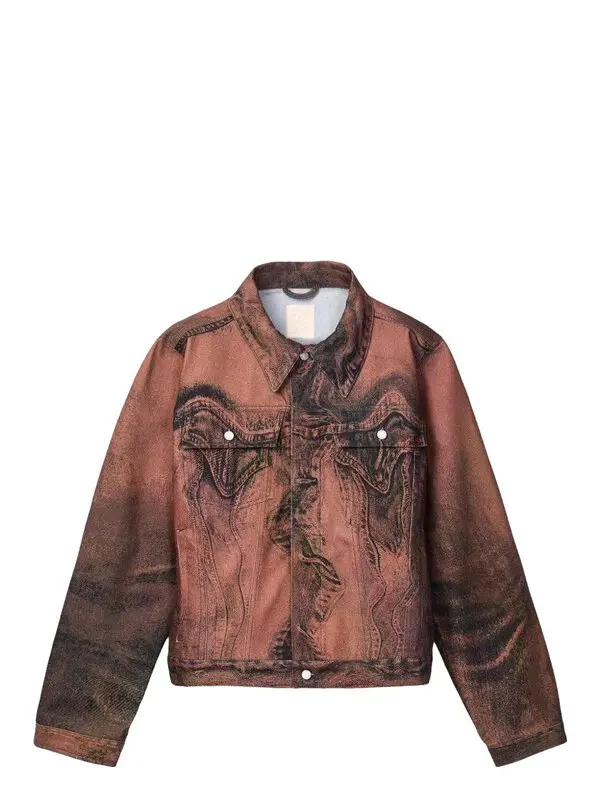 Camper Acid-wash Denim Jacket - Brown