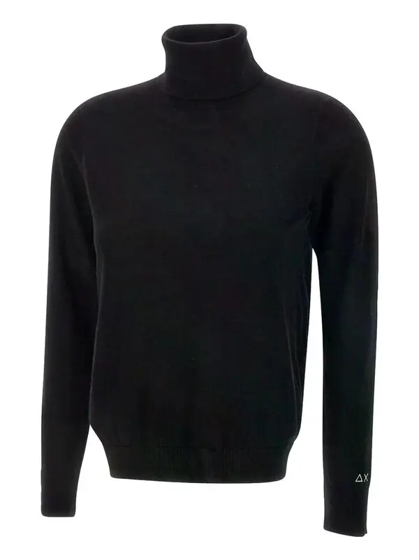 SUN 68 Turtleneck Sweater - Black