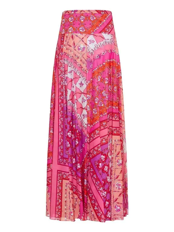 Emilio Pucci Floral Patchwork Maxi Skirt - Pink