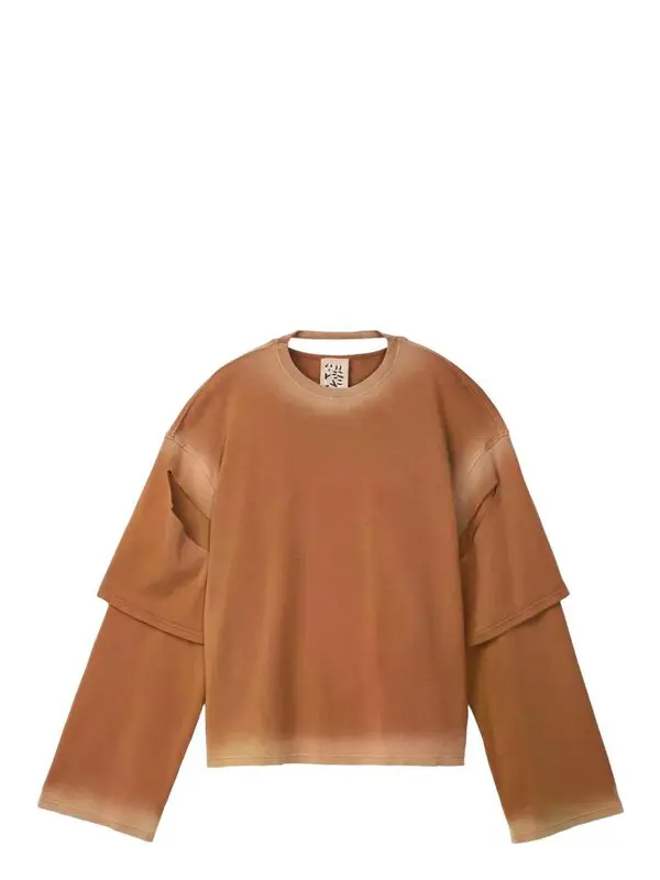 Camper Double-layered Ombre T-shirt - Brown