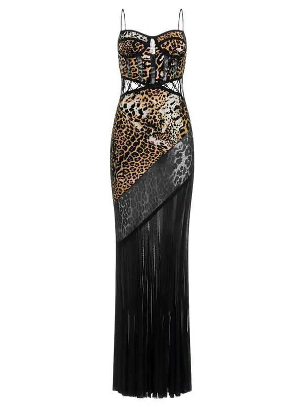 Roberto Cavalli Leopard-print Maxi Dress - Brown