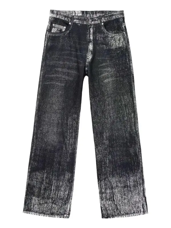 Camper Acid-wash Effect Straight-leg Jeans - Black