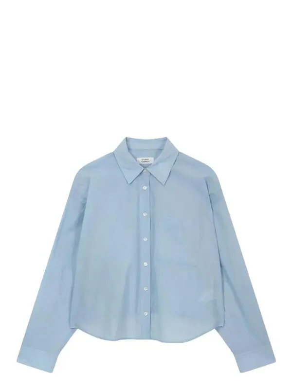 STUDIO TOMBOY Striped Shirt With Elastic Hem - Blue