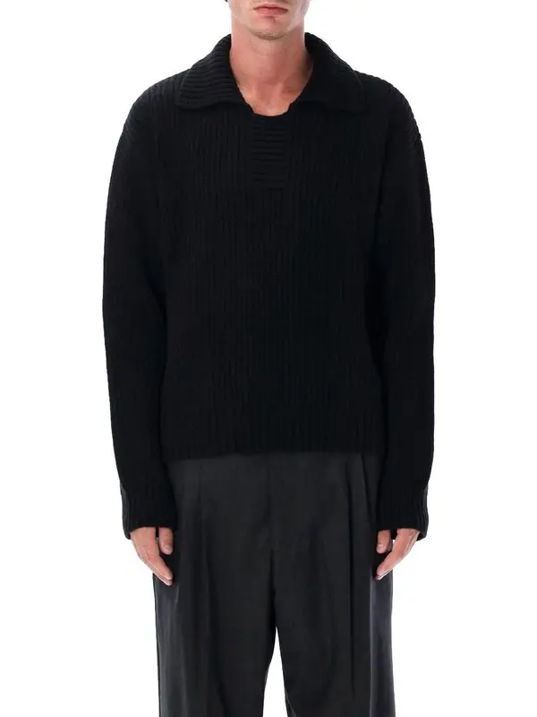 MFPEN Wool Knit Collar Sweater - Black
